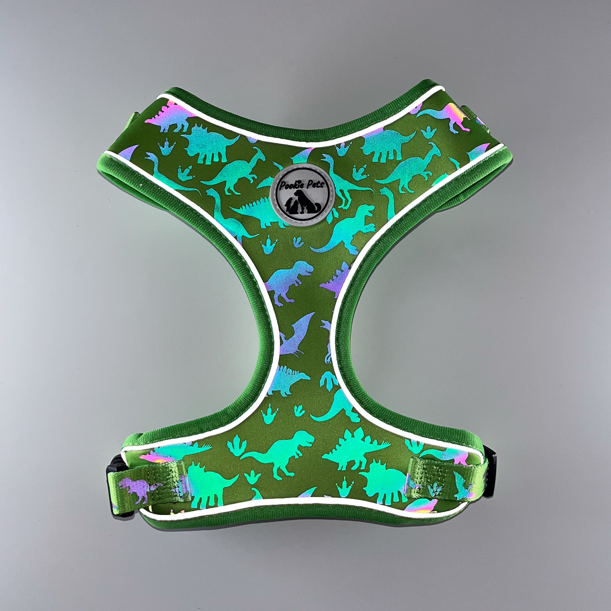 Reflective Adjustable Comfort Harness with Dinosaurs | Pookie Pets