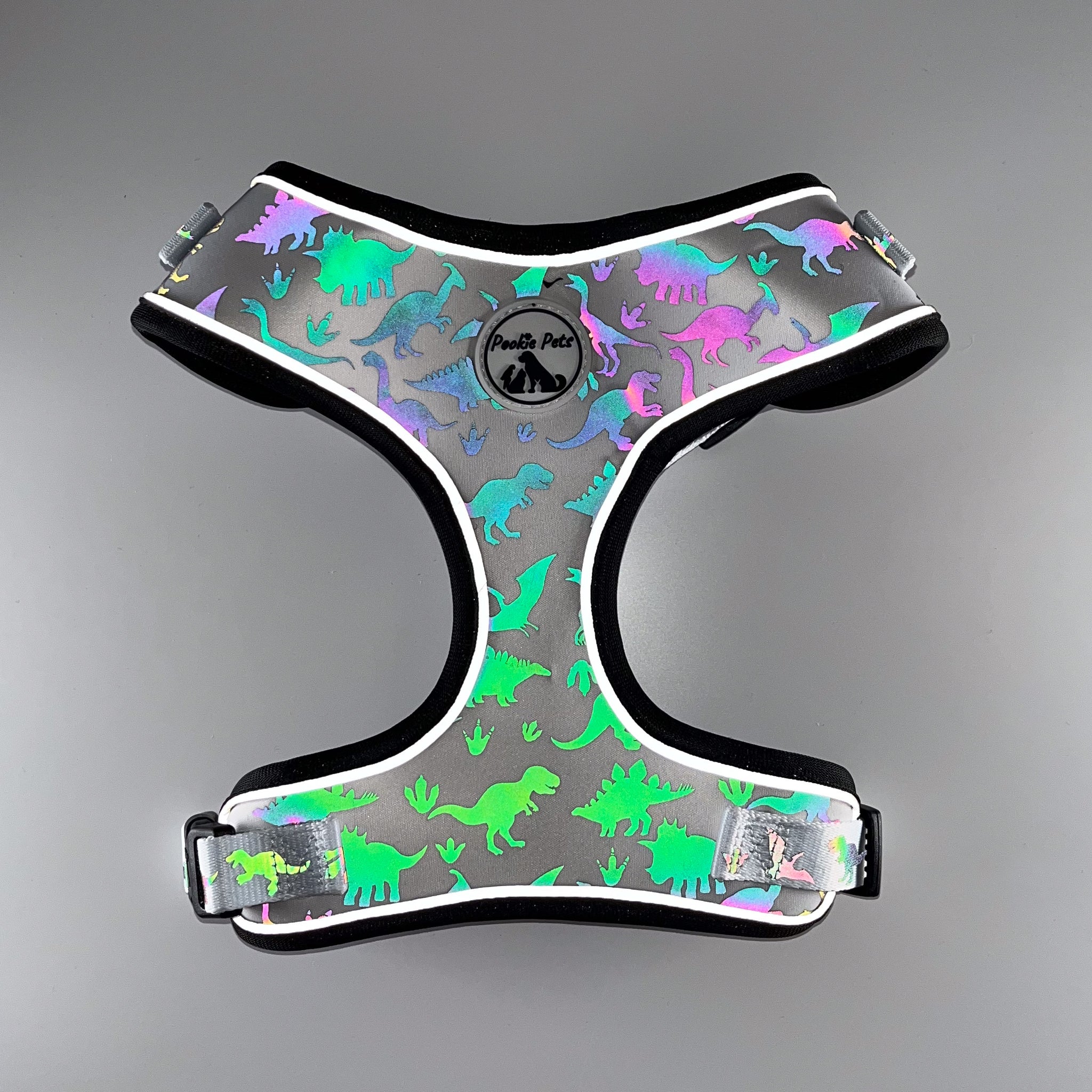 Reflective Adjustable Comfort Harness with Dinosaurs | Pookie Pets